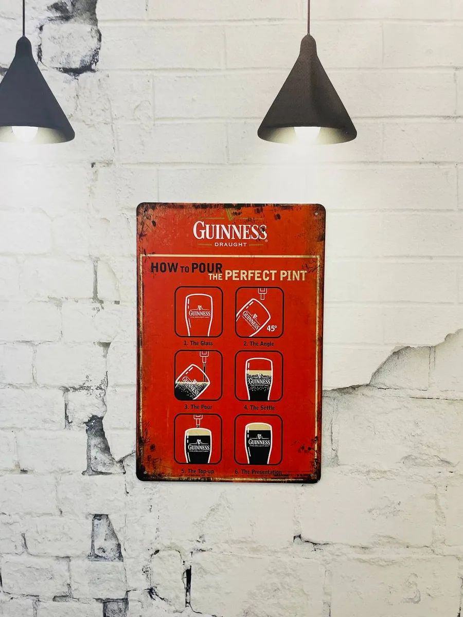 Декор на стену табличка металлическая Guinness,20X30см