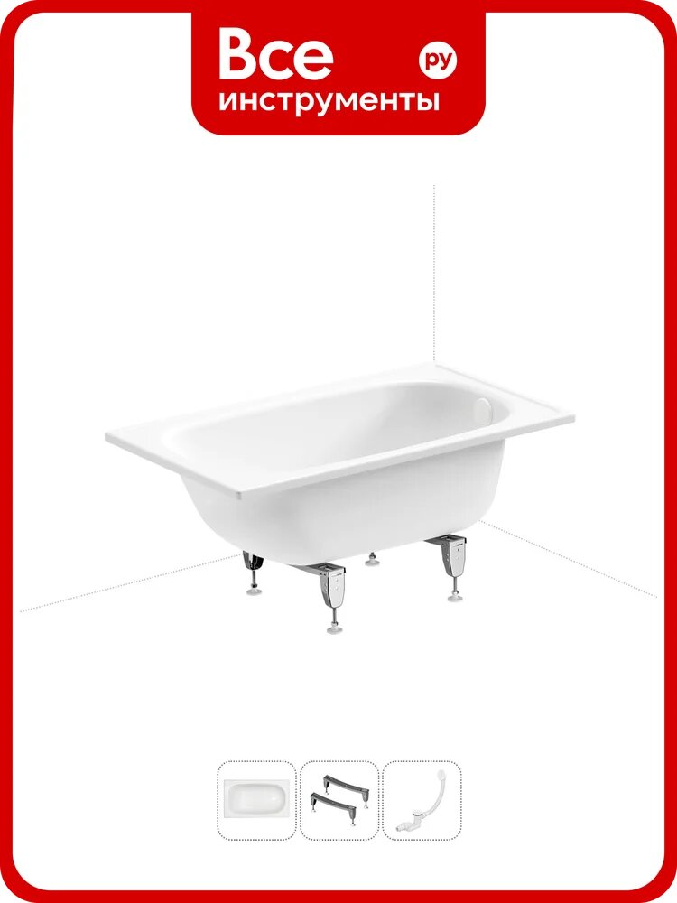 Комплект 3 в 1 Sanitana BLB Europa 2,2 стальная ванна 120x70 с ножками и сифоном 20220574R