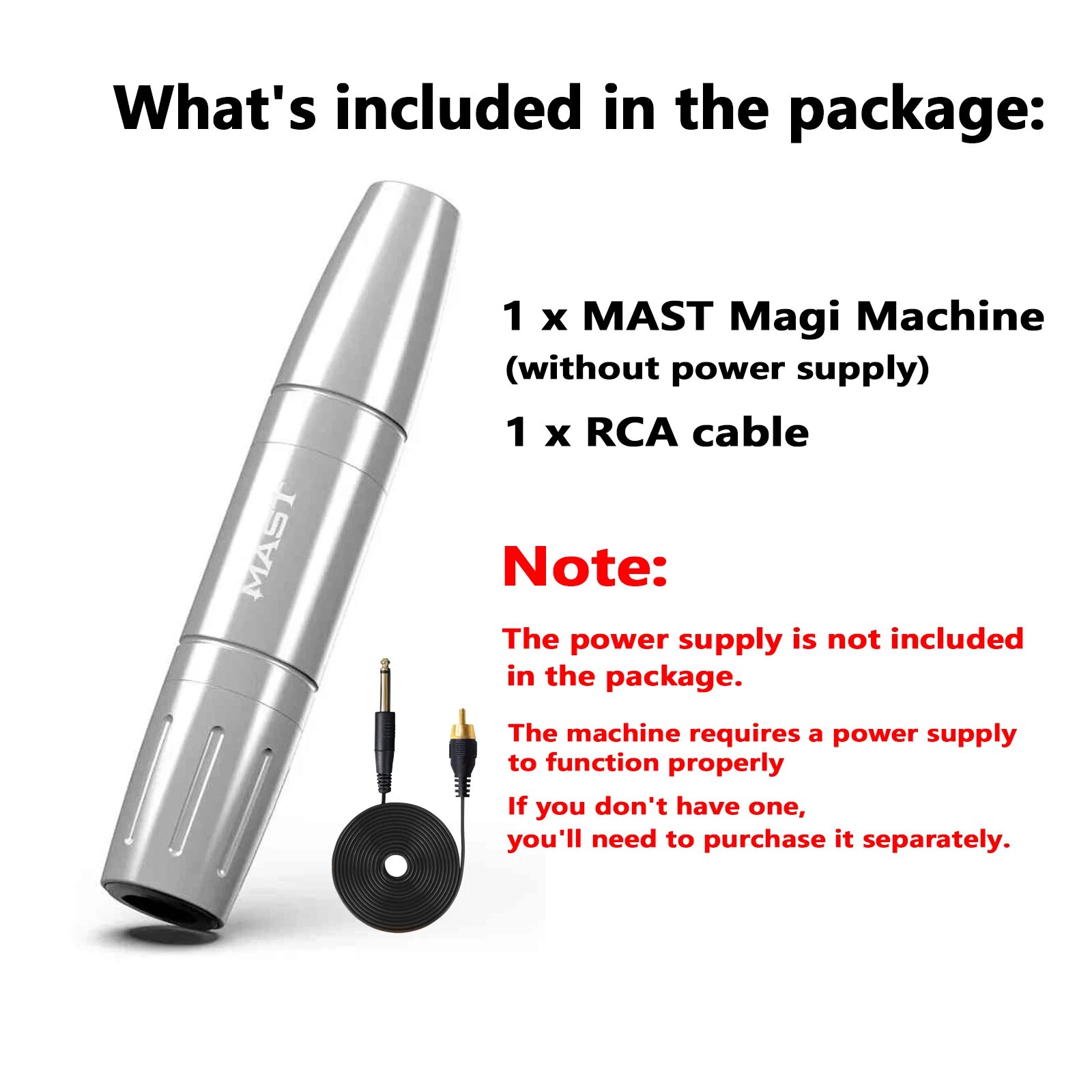 MAST TATTOO Magi Роторная машинка для перманентного макияжа Silver (1 pen)