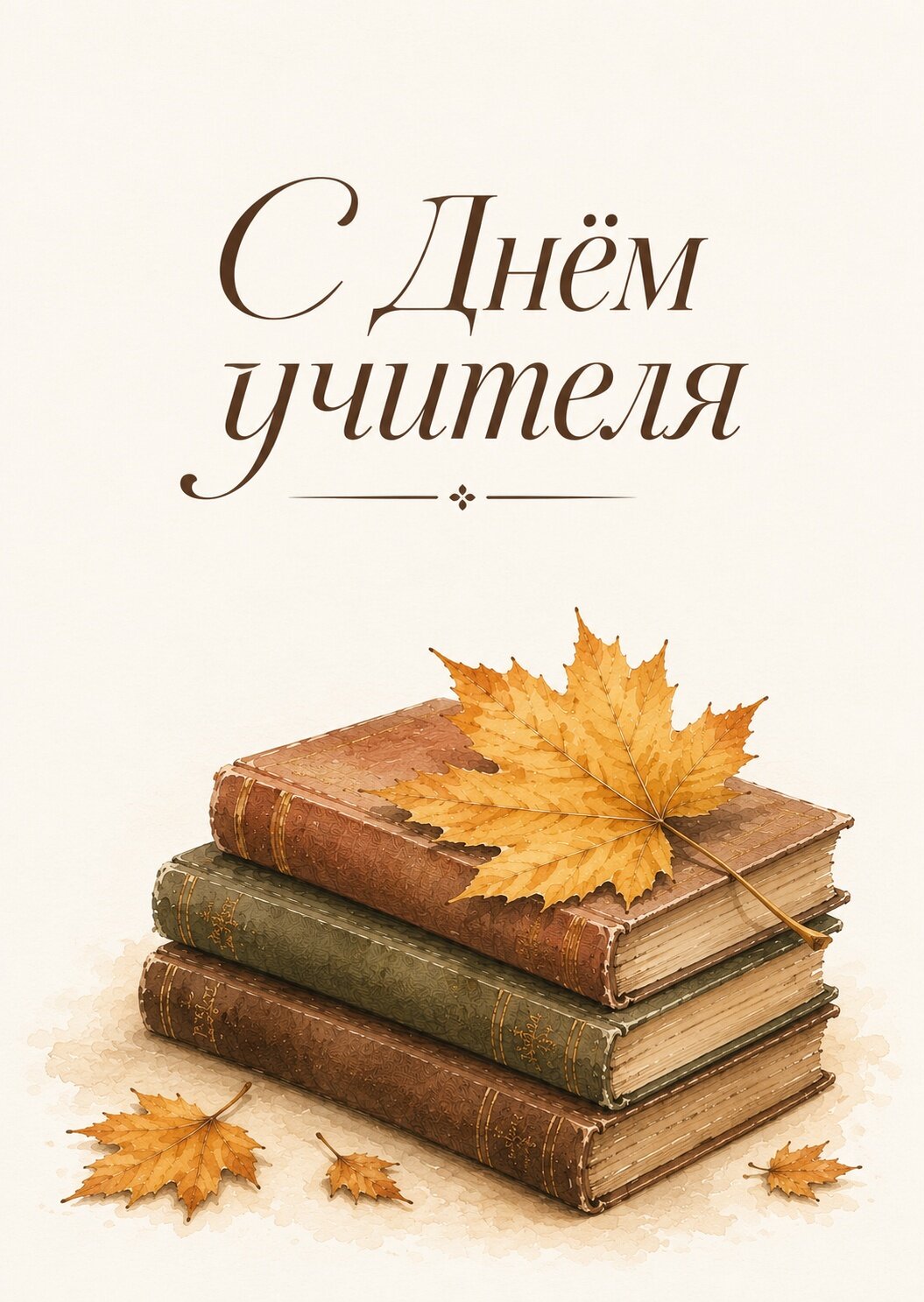 Открытка ОткрыткО "С Днём Учителя", матовая бумага 300 г/м², формат А6, конверт в комплекте — фото 1