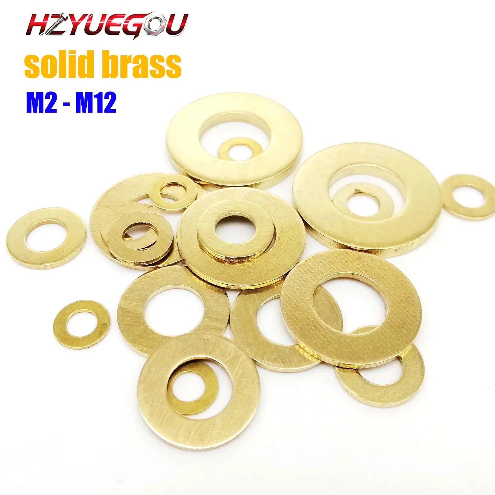 Шайбы латунные M6x12x1, внутренний диаметр M6, 50шт