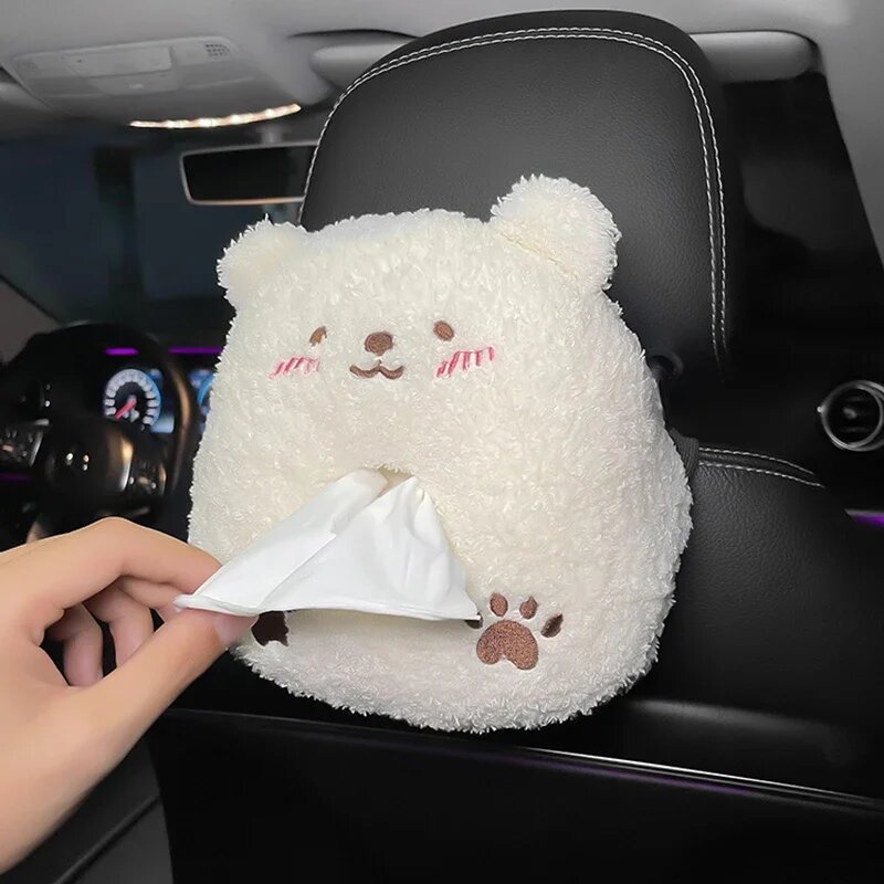 Портативная плюшевая коробка для салфеток Bear