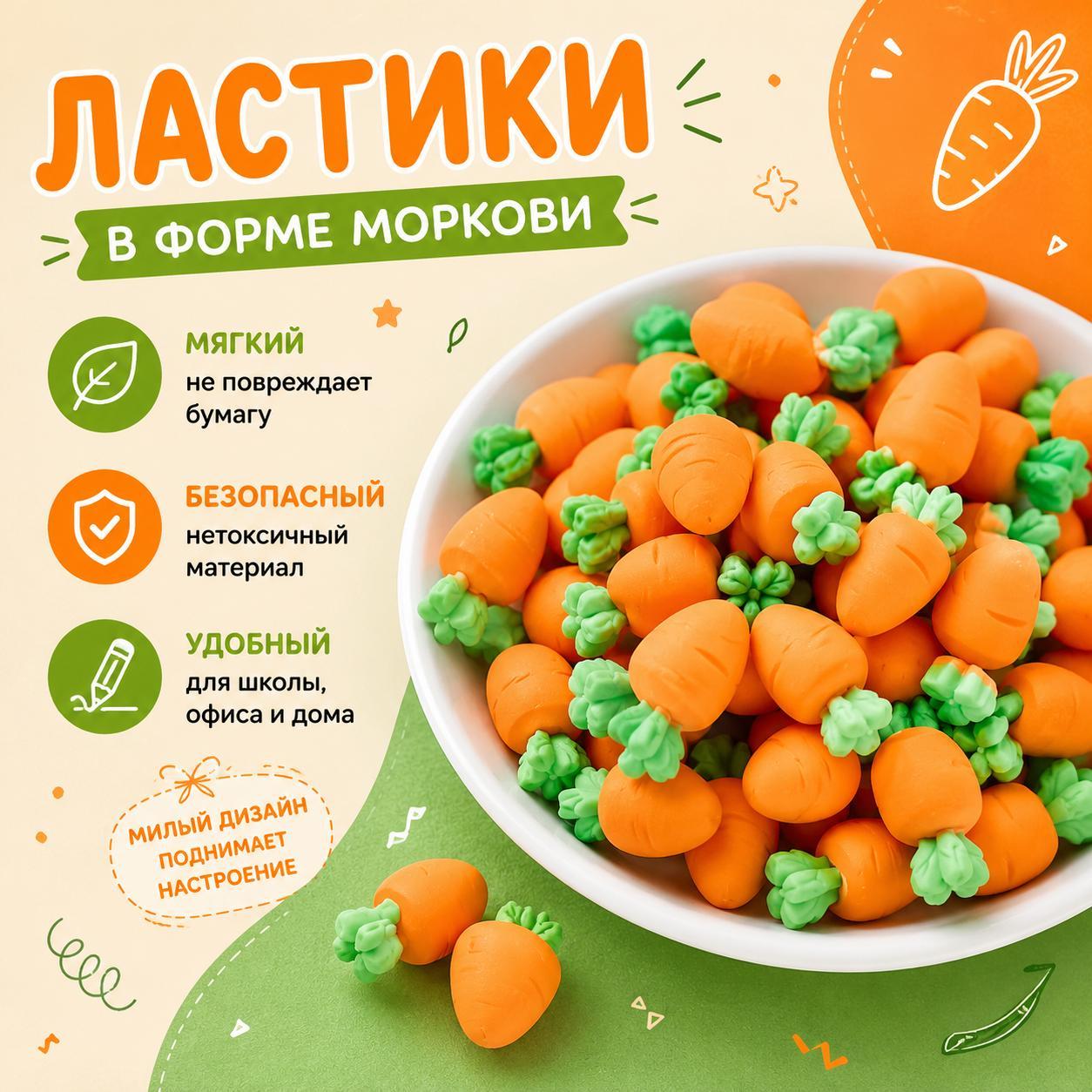 Ластик в форме моркови, 80 шт, канцелярский ластик для школы, милый мини-ластик для детей, для рисования, письма и подарков