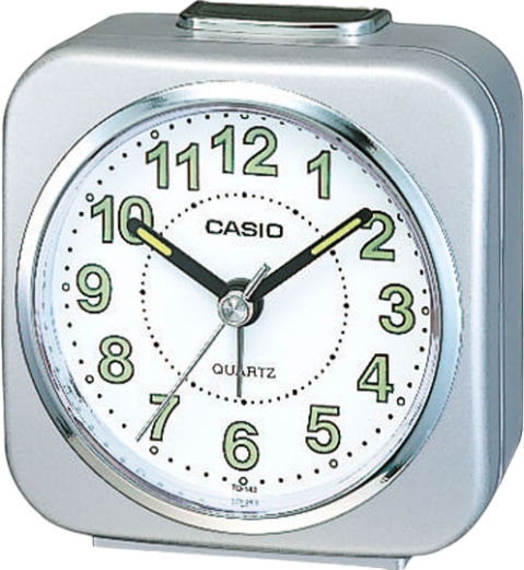 Часы Casio TQ-143S-8, квадратные, неоновые, будильник, подсветка