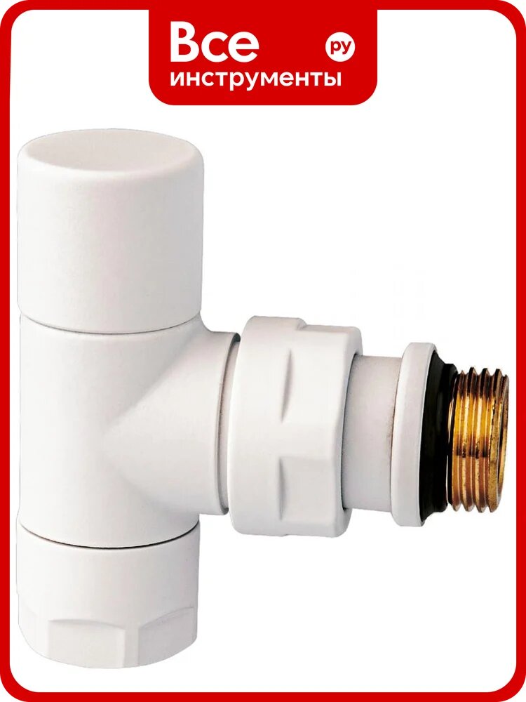Вентиль запор. углов. FAR 1/2", гайка М24x19, белый матовый FL 0164 12P