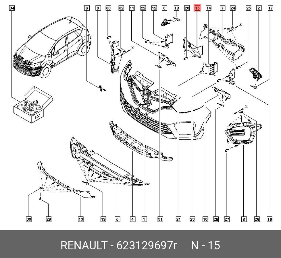 Дефлектор радиатора прав.(плас) org (RENAULT 623129697R)