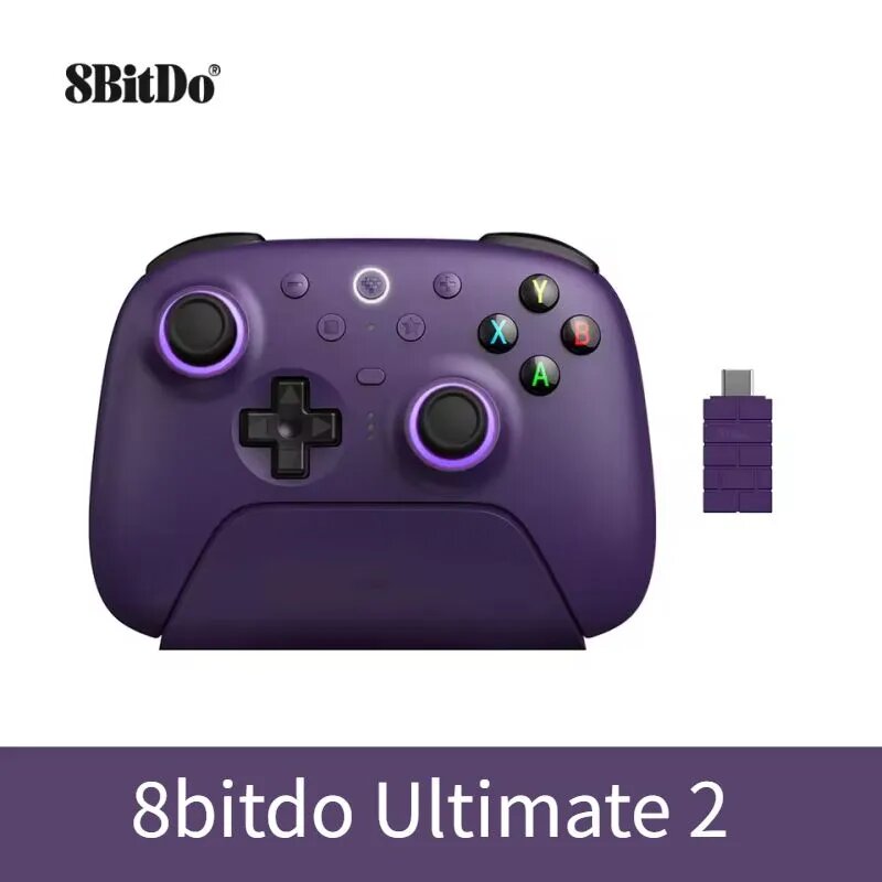 8BitDo Ultimate 2 Wireless Компьютерная версия игрового контроллера с соматосенсорным RGB-световым эффектом и джойстиком TMR