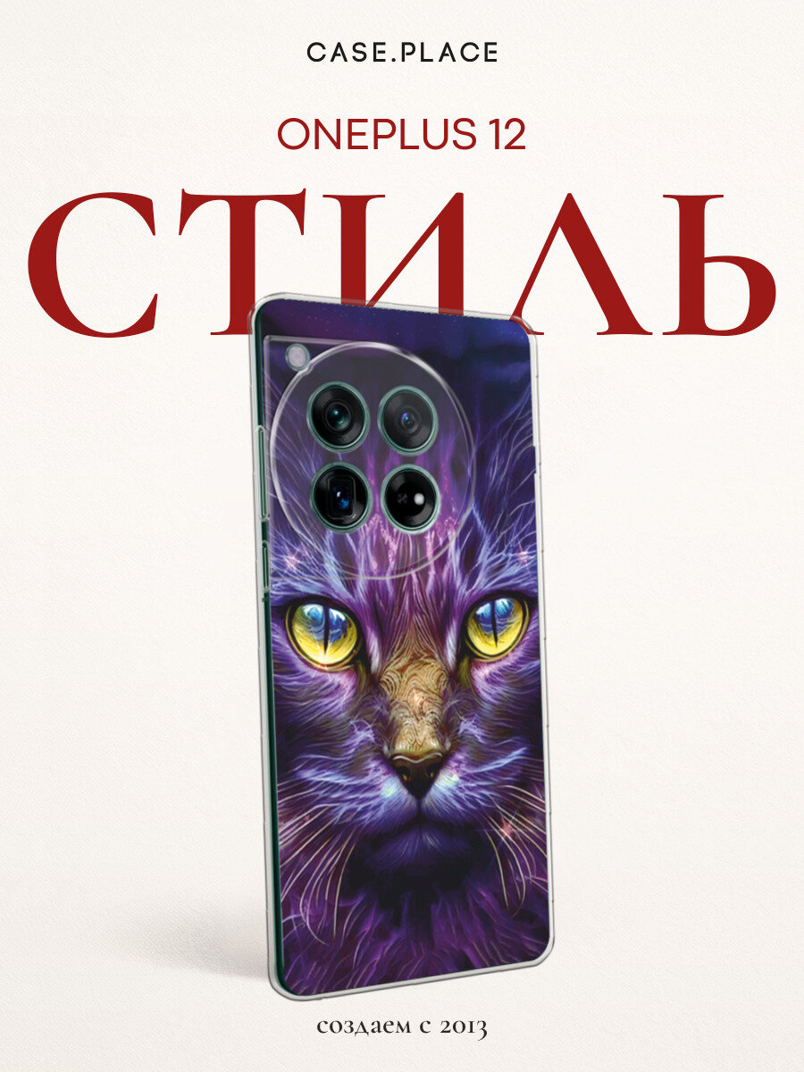 Чехол на OnePlus 12 / Ван Плас 12 с принтом Фантастический кот
