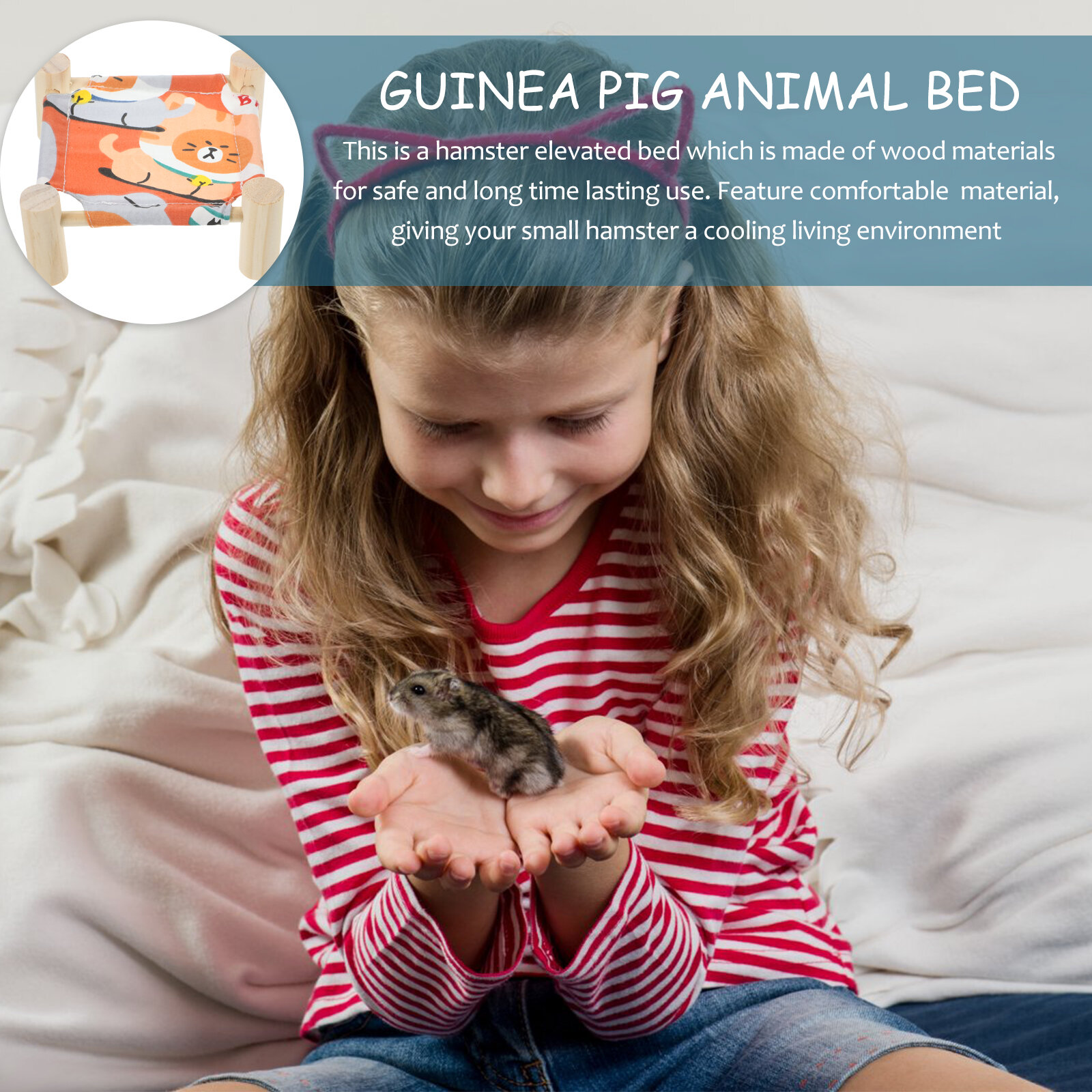 Возвышенная Кровать Для Хомячков И Guinea Pigs Из Дерева Размер 12.90X12.90X5.00Cm