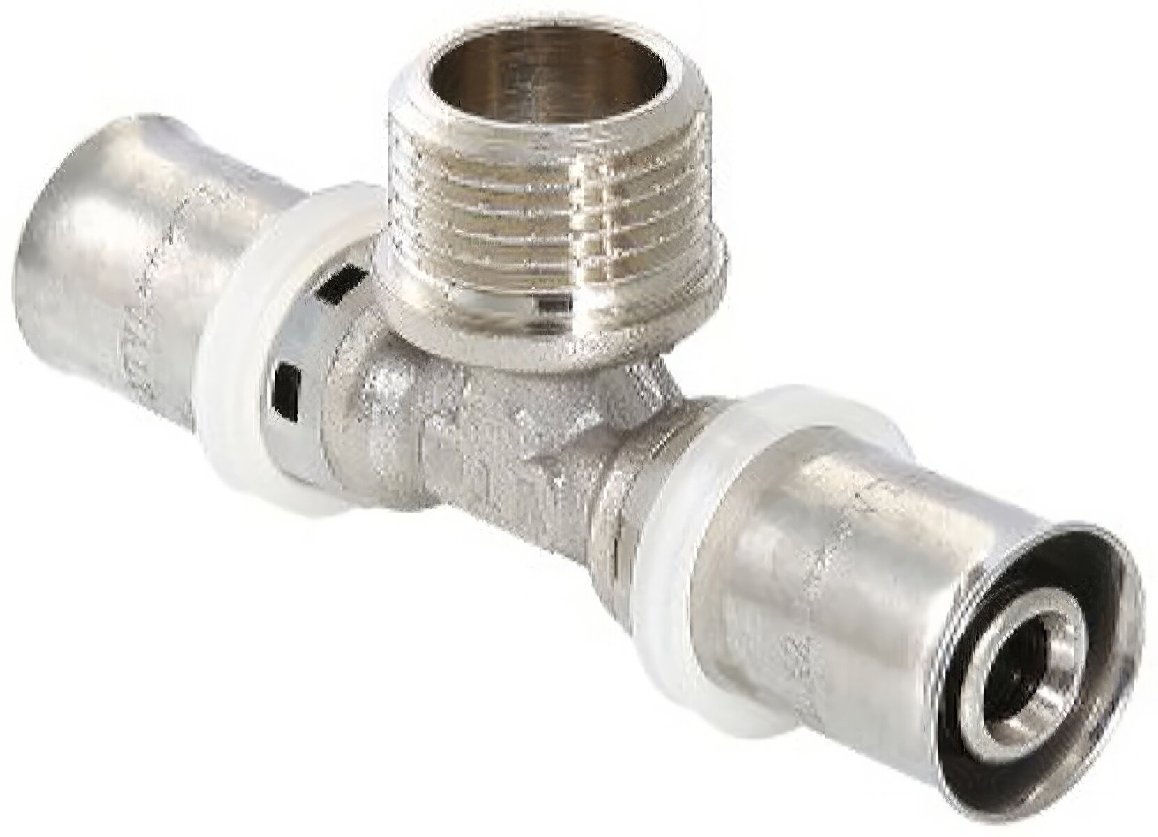 Тройник латунь никелированный VALTEC VTm.232. N 1/2' х 16 мм