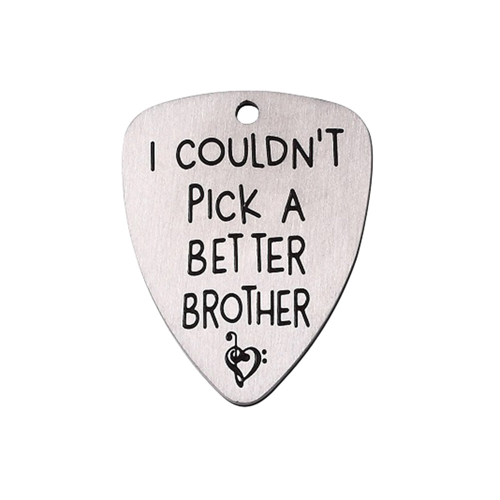 Guitar Pick Из Титановой Стали С Резьбой И Надписью I Couldn't Pick A Better Серебряного Цвета Для Гитары И Баса