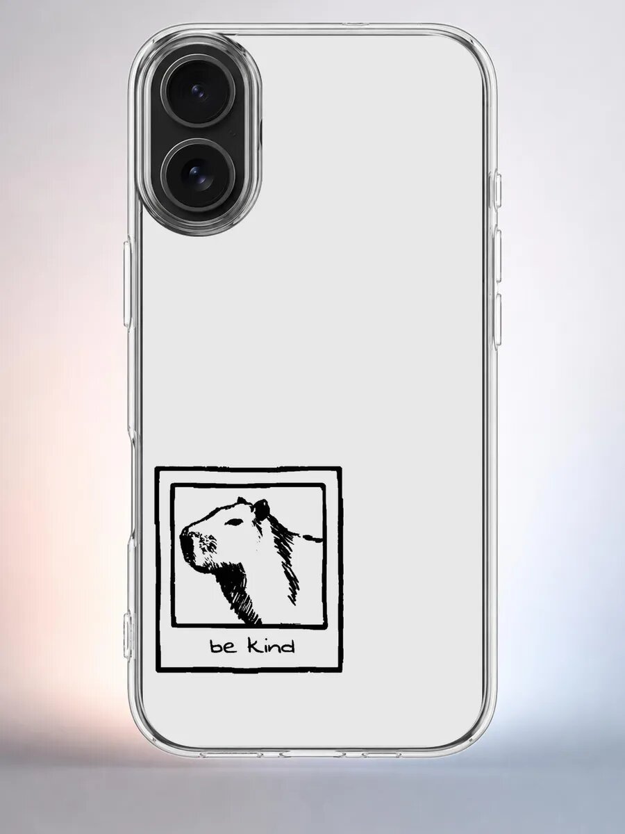 Чехол iPhone 16 капибара be kind силиконовый