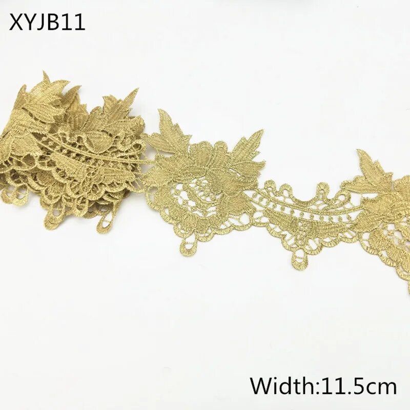 Золотой кружевной трим XYJB11 1yard, 11.5 см