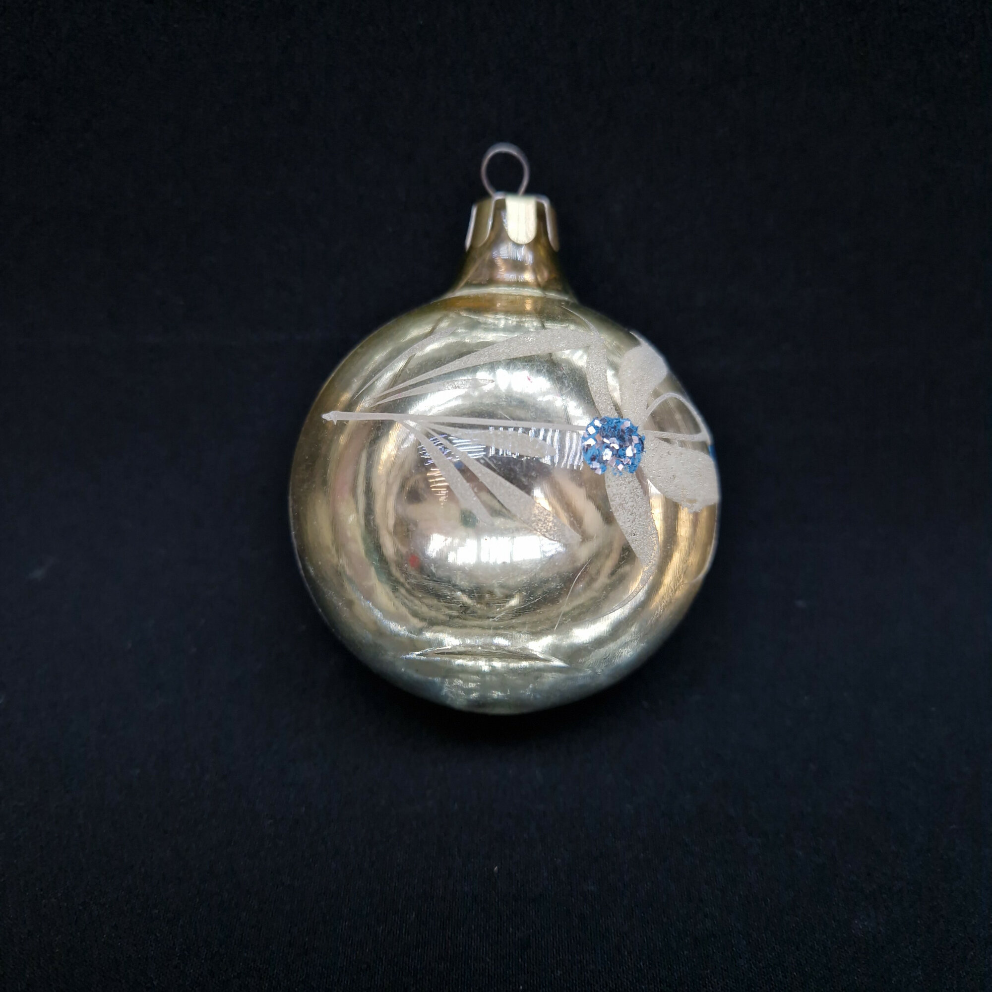 Елочная игрушка винтажная, СССР. Стеклянный шар, набор из 2 шт.