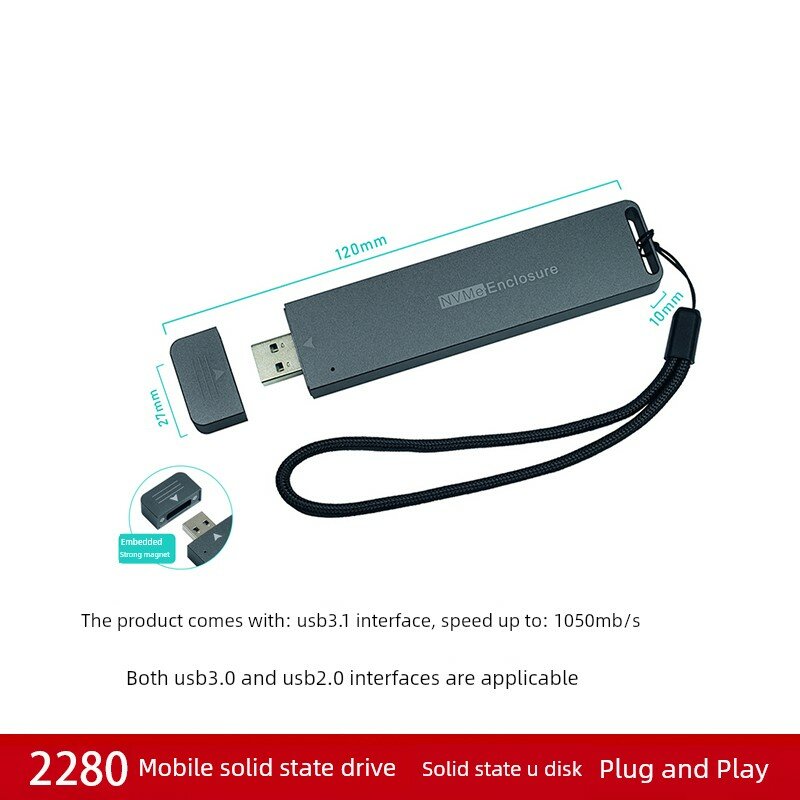 Портативный SSD 128 ГБ Серый с портом USB, металлический корпус, высокоскоростная передача данных для ноутбука и