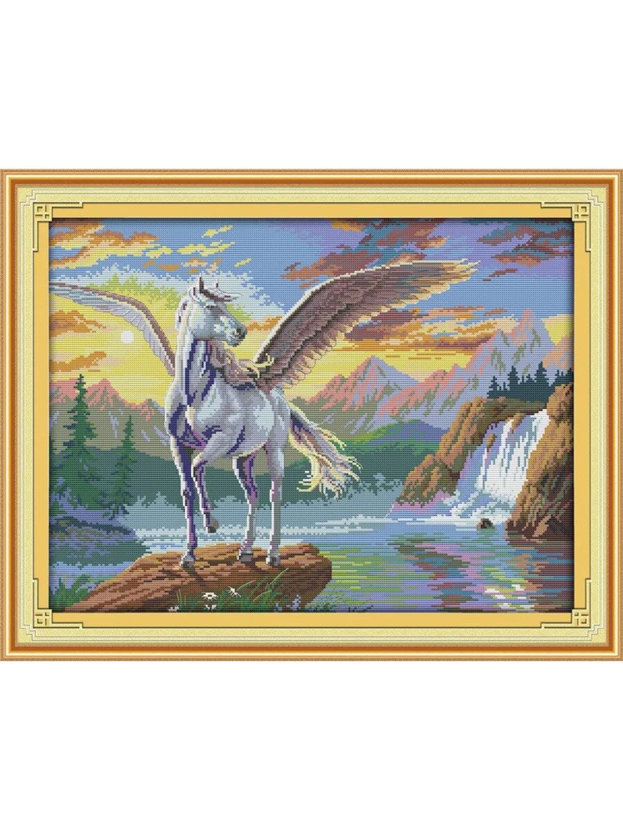 NKFвышивка крестом наборы, Схема на 14CT "Божей конь, летающий в небо",54*43CM