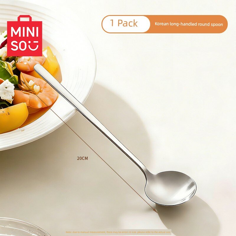 Мини-ложки из нержавейки Miniso, корейские столовые ложки, креативные милые ложки для десерта, утолщенные, 1 шт