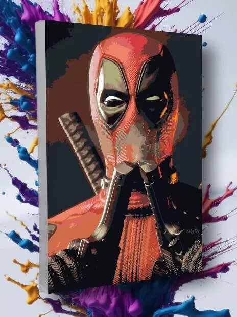 Картина по номерам Дэдпул Deadpool Марвел 40*50