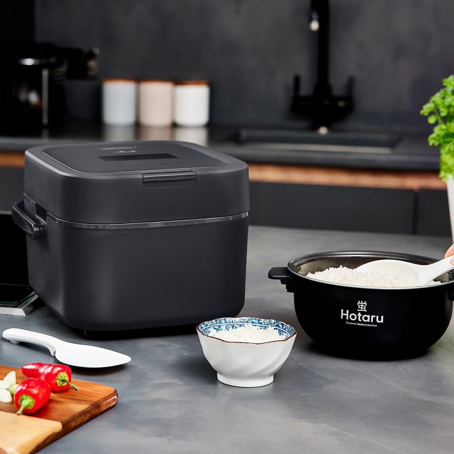 Yum Asia Рисоварка Hotaru Rice Cooker with Induction Heating, 540мл, серо-голубая