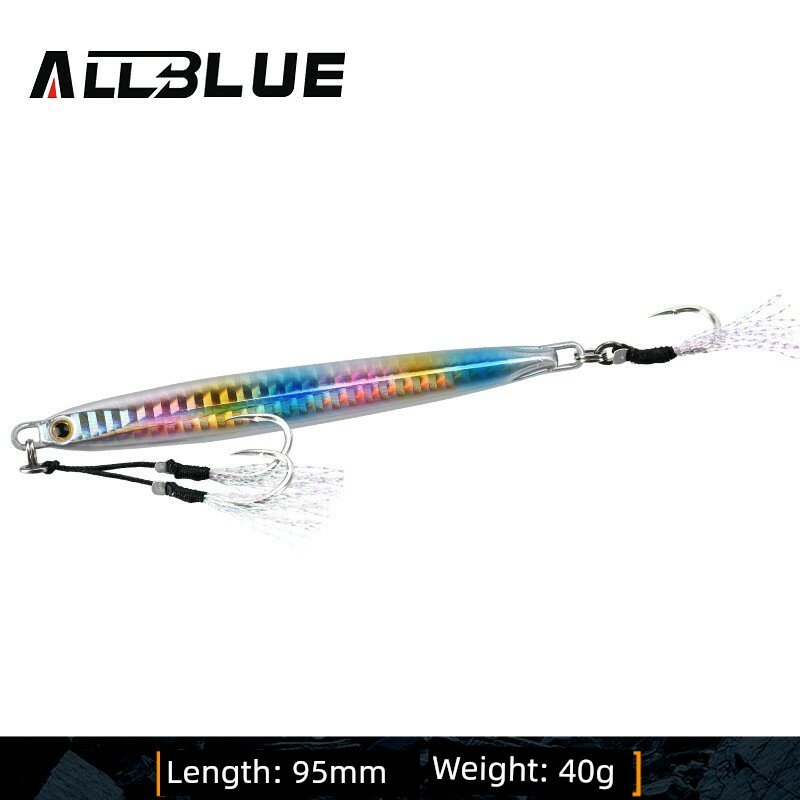 ALLBLUE Длиннобросковый железный рыболовный крючок для камбалы, скумбрии, 40г, цвет J