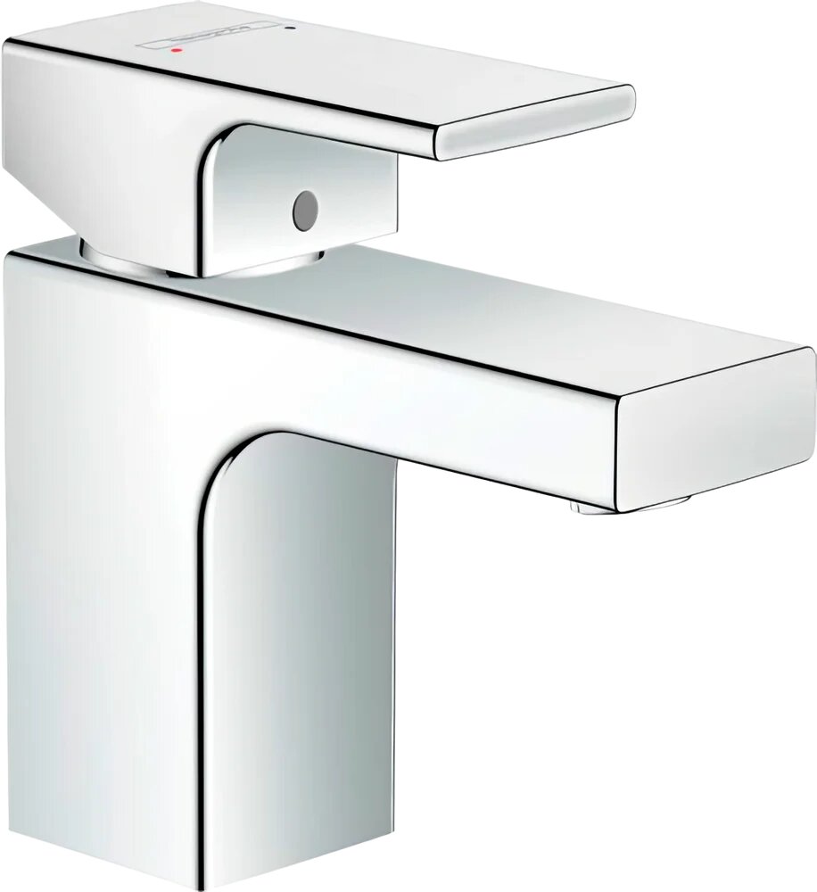 Смеситель для раковины Hansgrohe Vernis Shape 71566000 хром, глянцевый, кран для ванной в раковину, из латуни, рычажный, с керамическим картриджем, с функцией экономии расхода, с донным клапаном