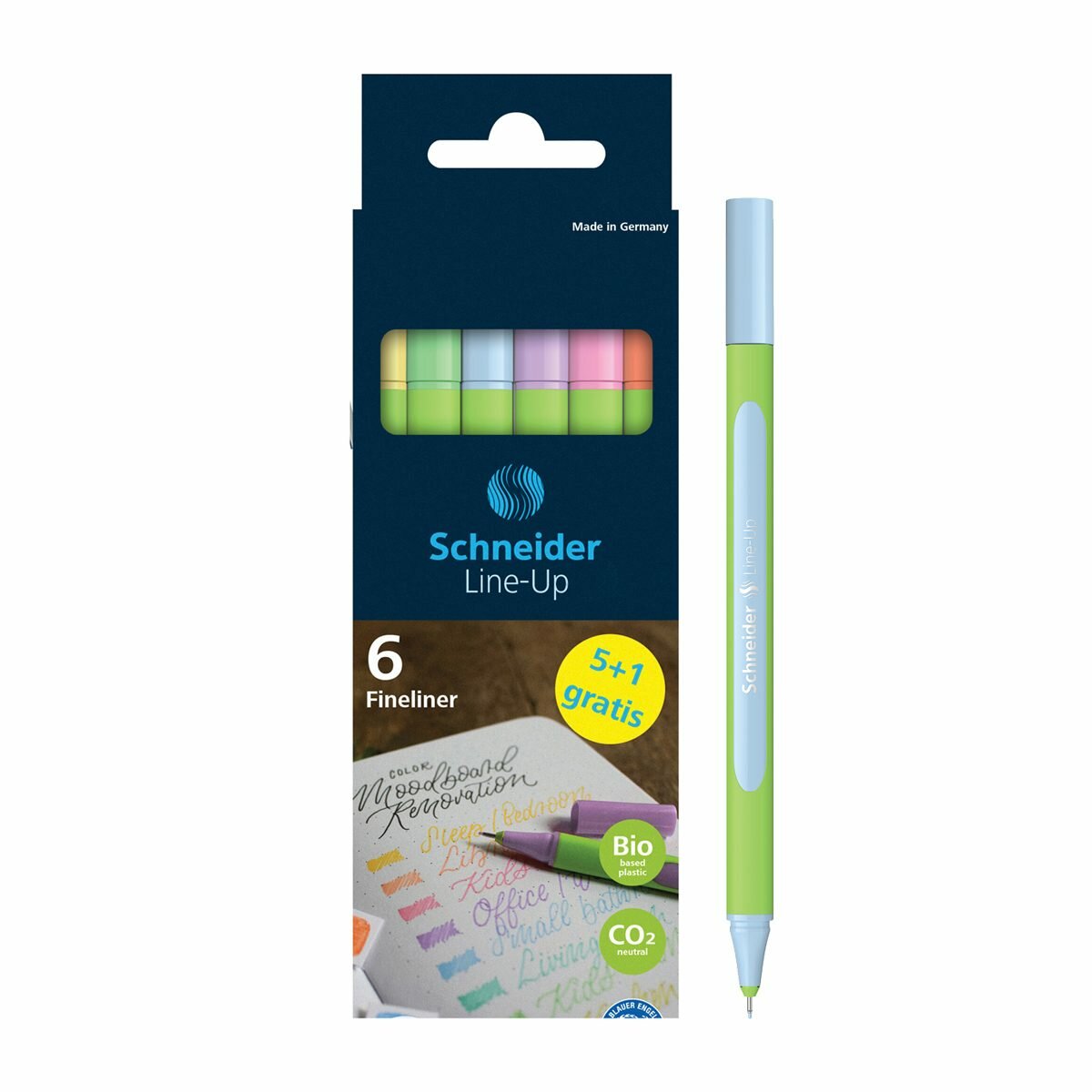 Набор капиллярных ручек Schneider Line-Up Pastel (0.4мм, 6 цветов) картон. упаковка, европодвес (191085)