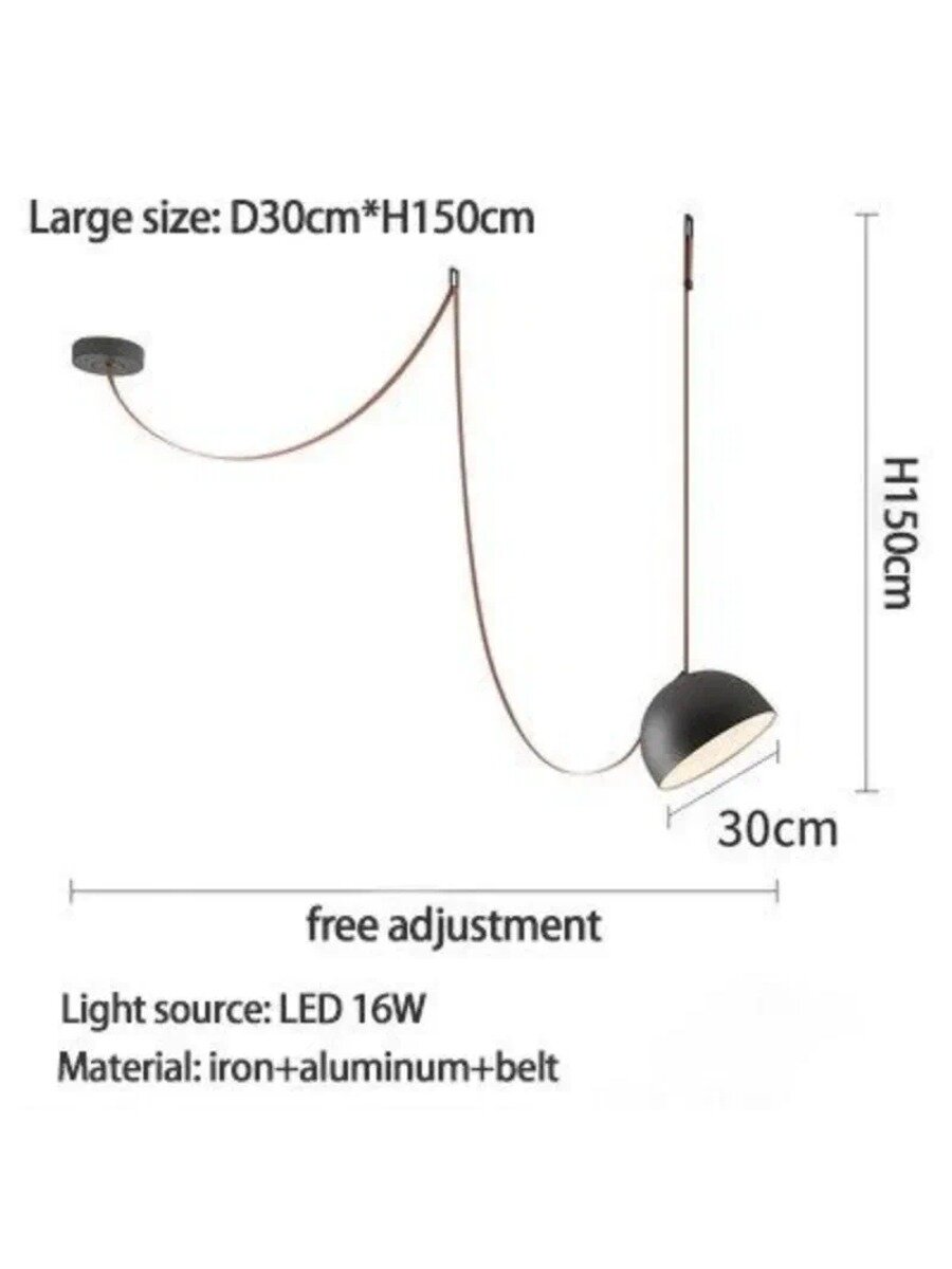 Люстра светодиодная LED 16 Вт, черная, подвесная, потолочная, круг, см
