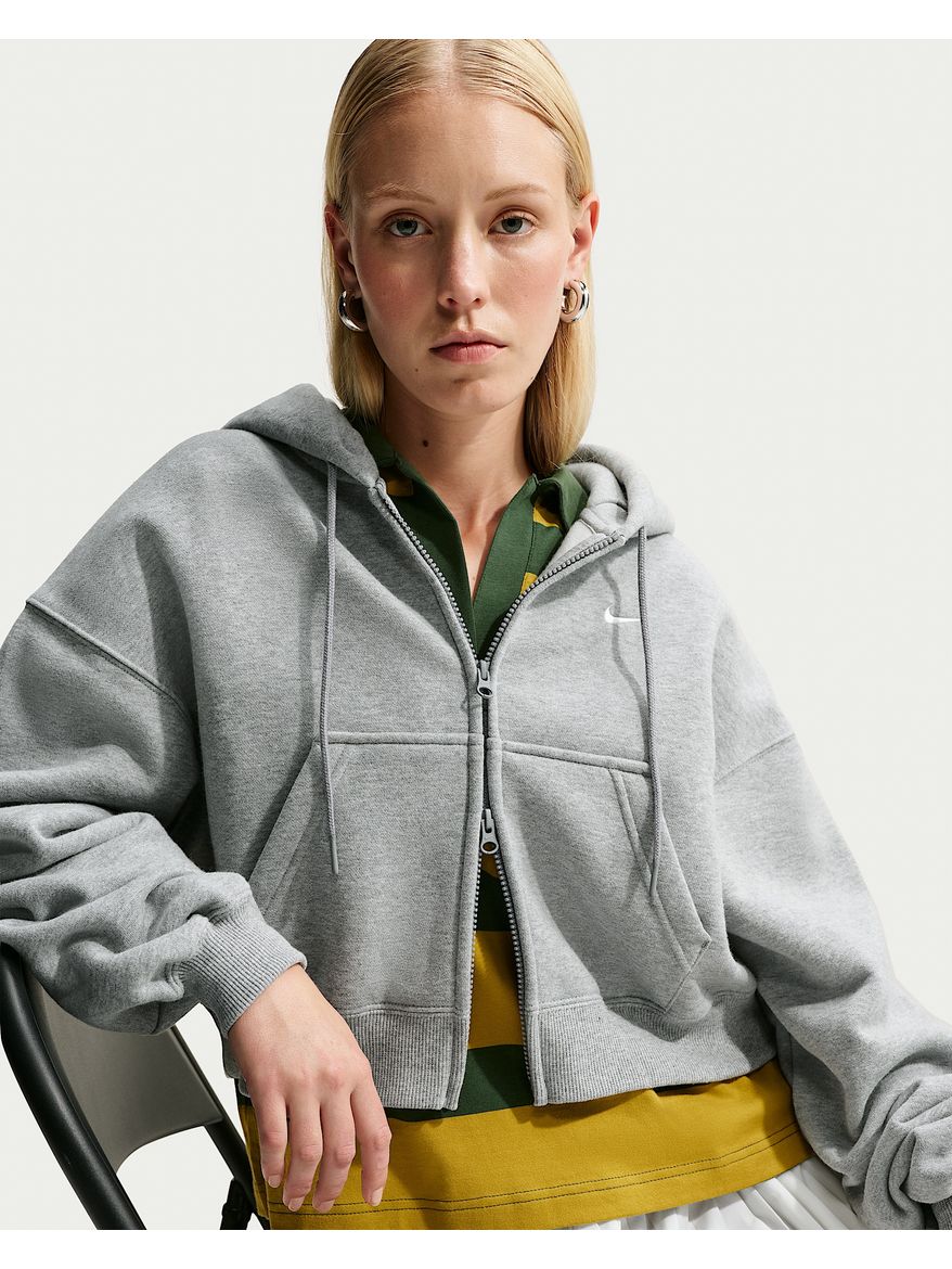 Толстовка спортивная NIKE Studio Fleece Medium Weight Oversized Cropped Full-Zip Hoodie