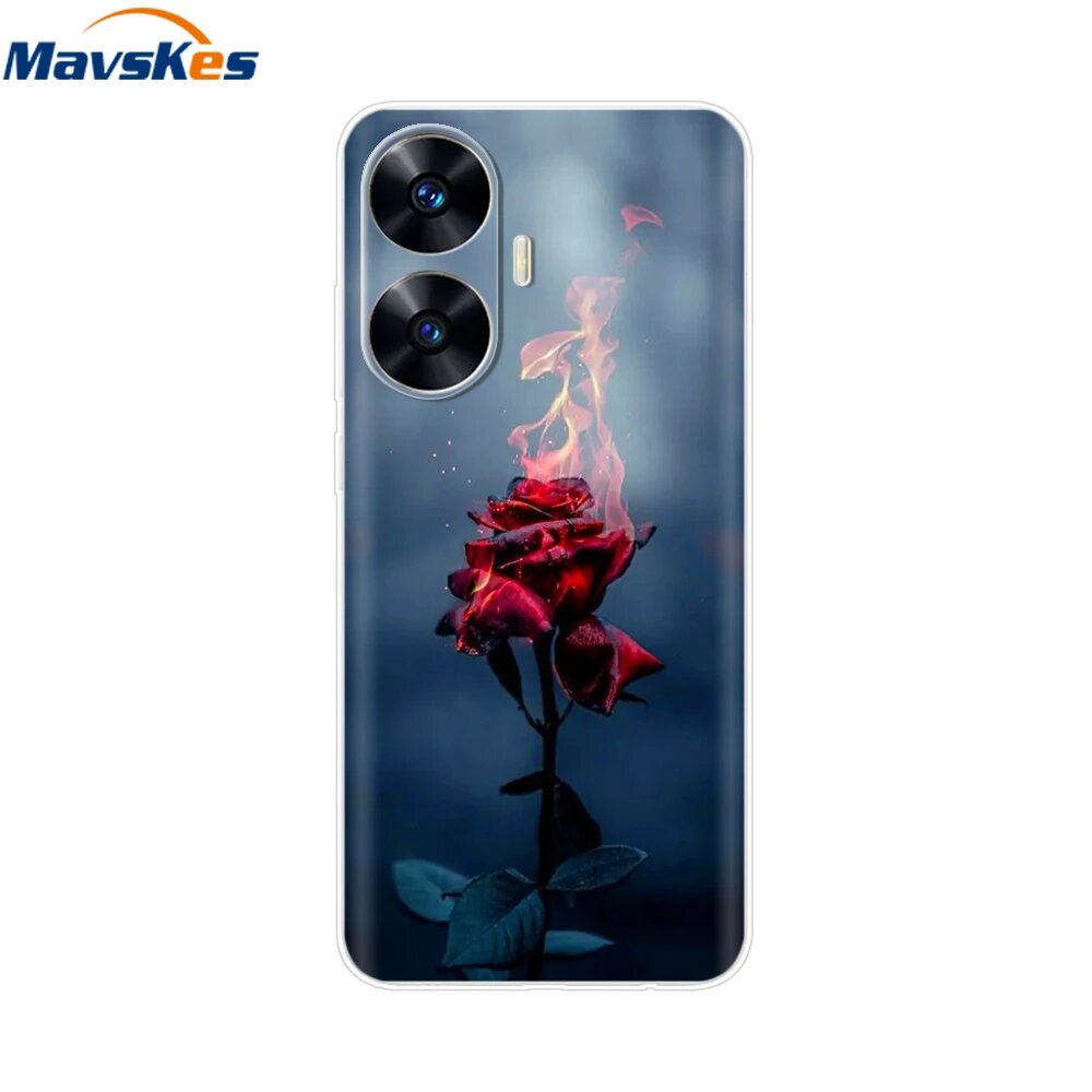 Прозрачный мягкий силиконовый чехол из ТПУ для Realme C55 4G Φ C 55 для OPPO Realme C55 RealmeC55 6,72 дюйма, задние Чехлы, бампер для телефона
