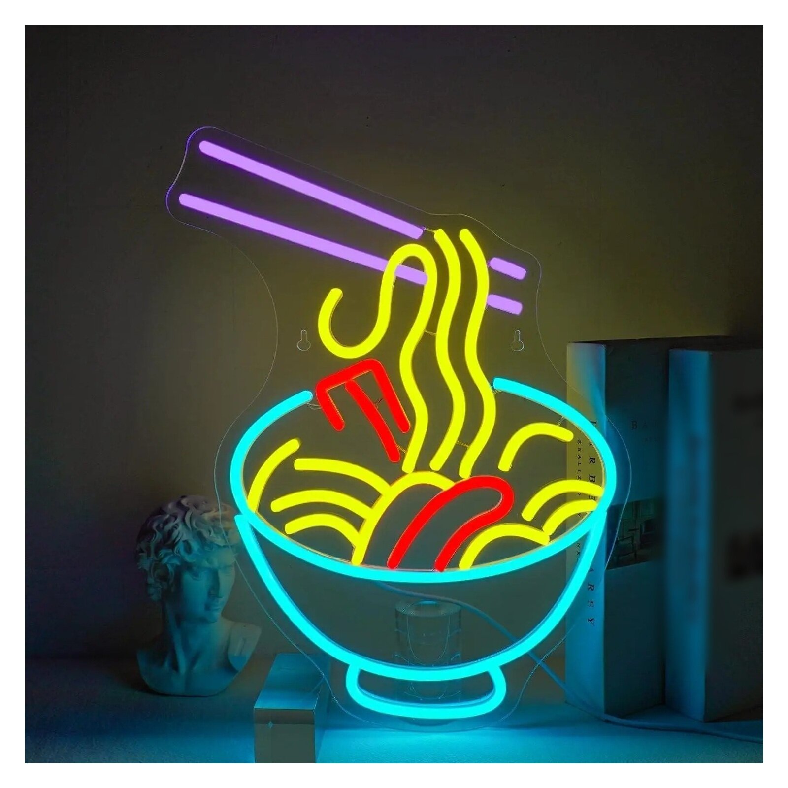 Неоновая вывеска Ramen с лапшой для декора стен28.95x38cm