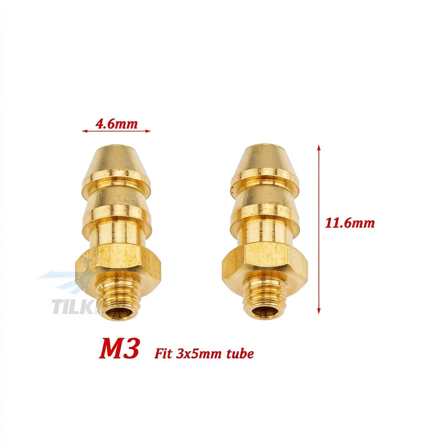 Ниппель M3xL11.6mm для 3x5мм трубки, 2шт