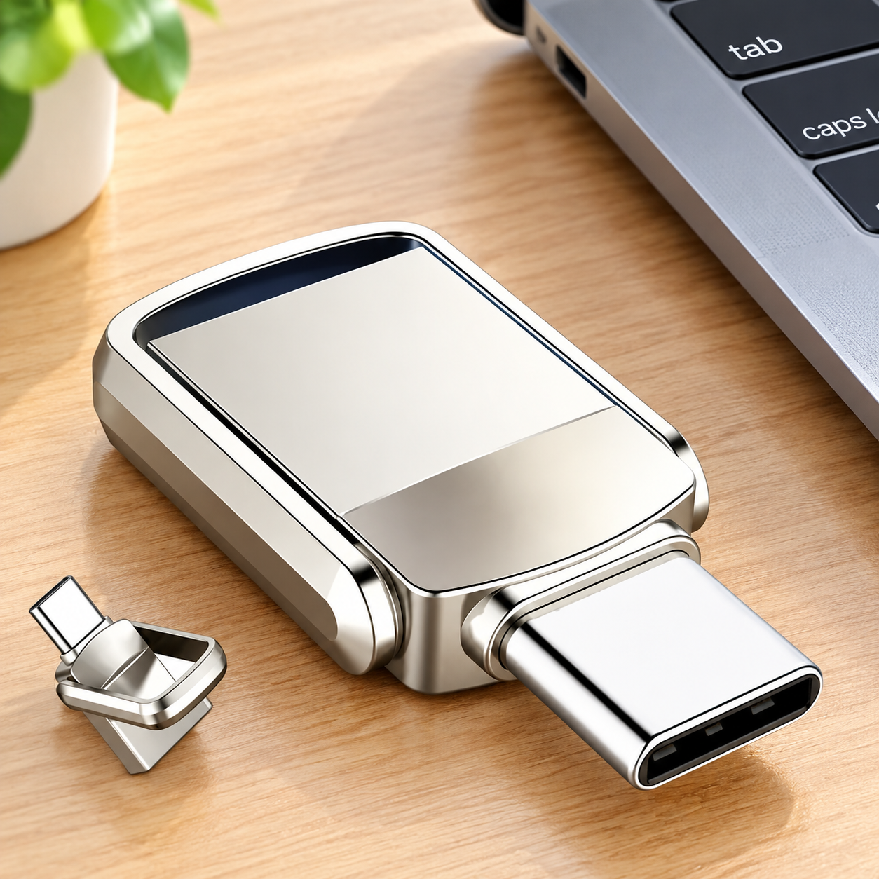 USB-накопитель Type-C 2ТБ, OTG (Цвет товара: серебристый)