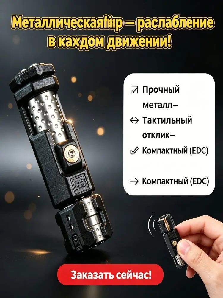 Мушкет-кликер для монет EDC для взрослых, металлическая игрушка для снятия стресса, толкатель карточек, Прядильщик пальцев