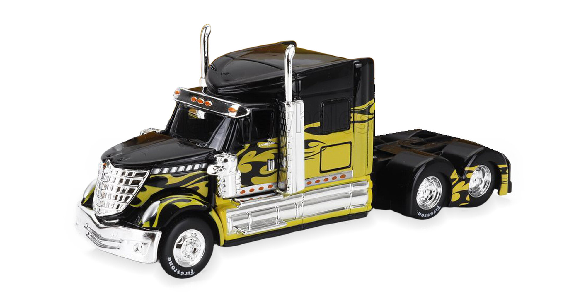 Модель коллекционная MAISTO International lonestar tractor truck 3-ASSI 2010, black yellow (длина примерно 15 см)