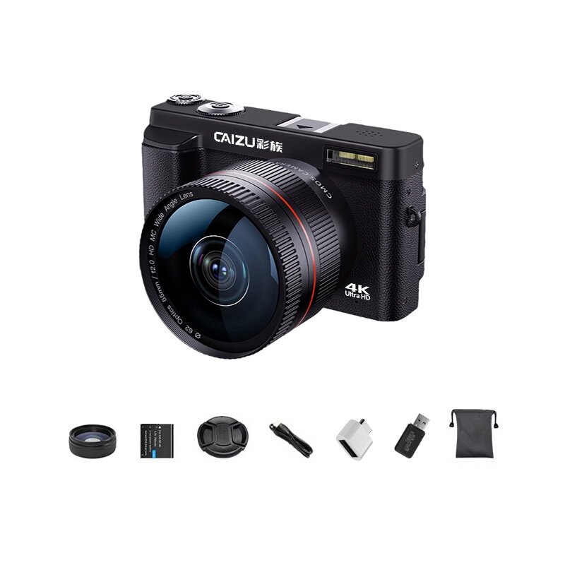 Цифровая камера унисекс CAIZU DC101L AF, 4K HD, зеркальная камера, [32G Memory Card]