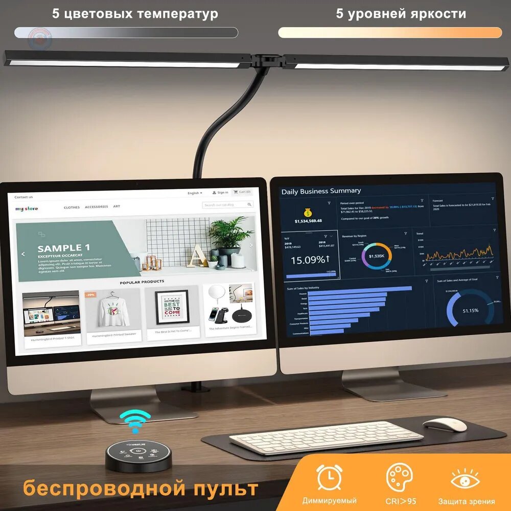 Настольный светильник на струбцине, светодиодная лампа для рабочего стола, регулируемая бестеневая лампа для школьника и офиса, CLED-5501C