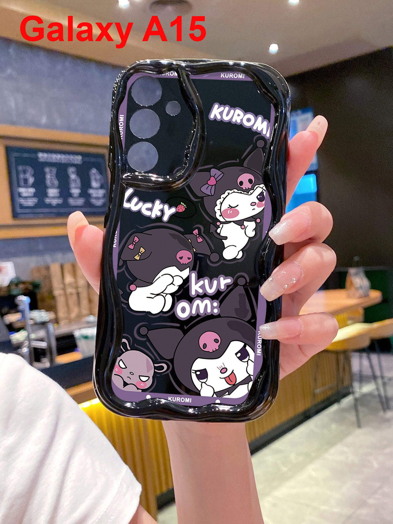 Чехол для Galaxy A15 неправильной формы с принтом Куроми и Мелоди. Мягкий чехол для телефона.