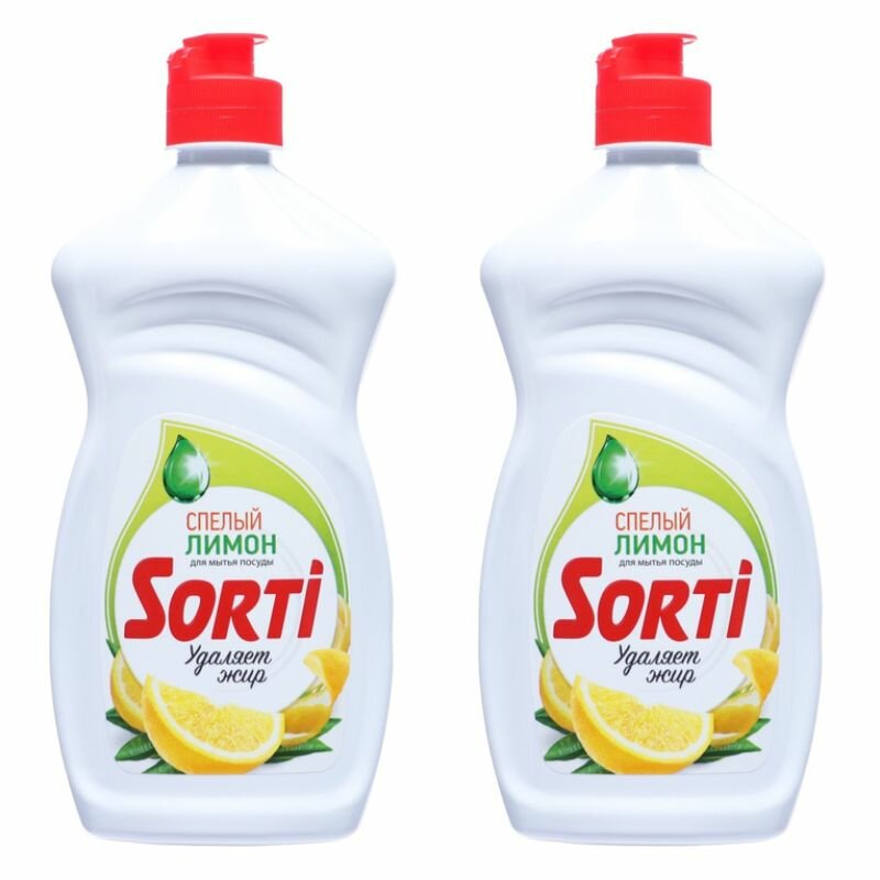 Sorti Средство для мытья посуды лимон, 400 мл, 2 штуки
