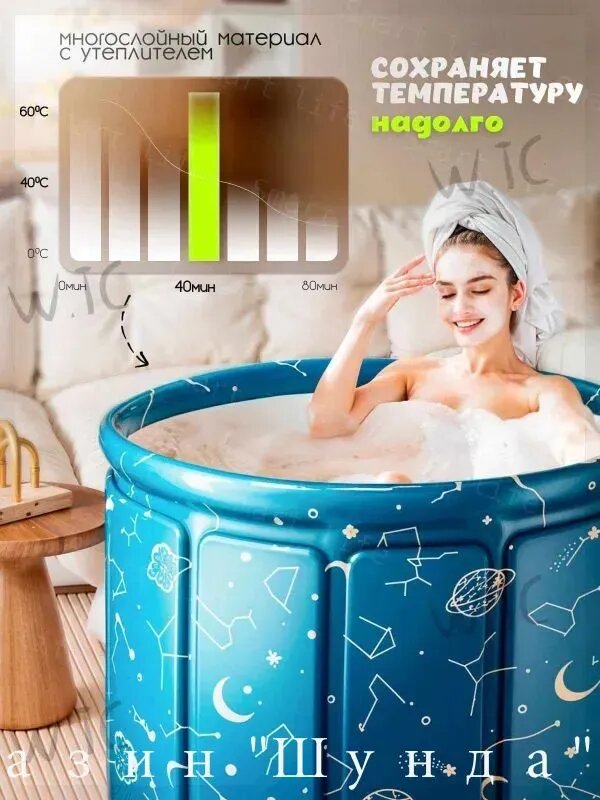 Складная ванна для всей семьи с утепленной чашей ПВХ