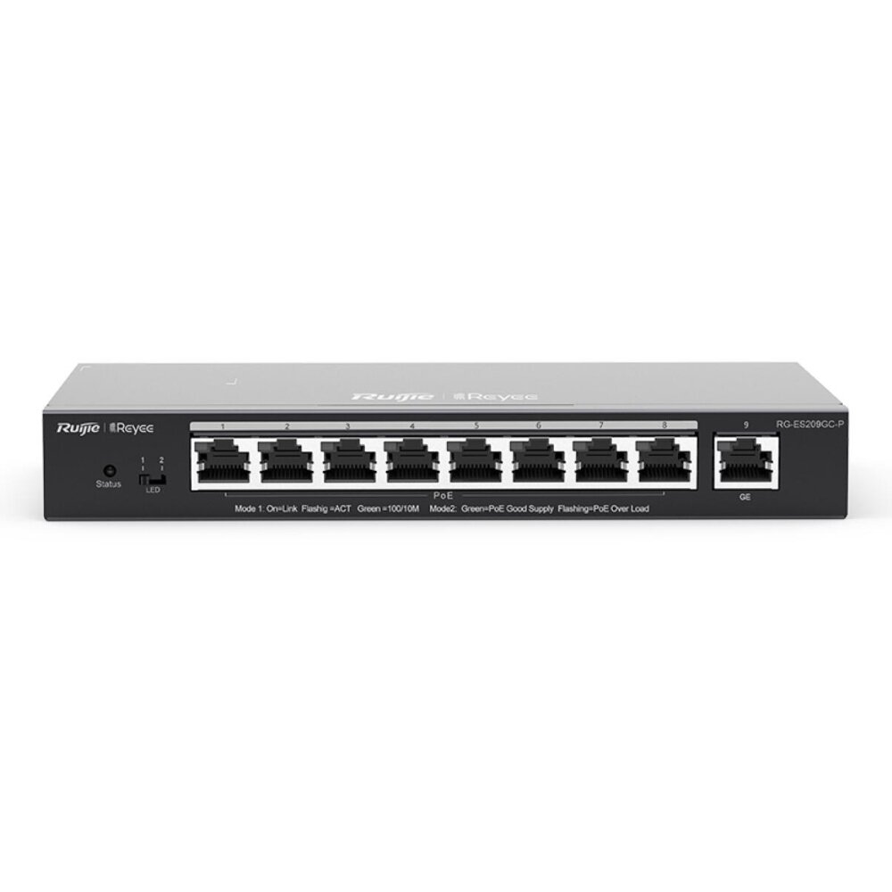 Коммутатор Ruijie/Reyee RG-ES209GC-P, L2, 18 Гбит/с, управляемый (6971693270404)