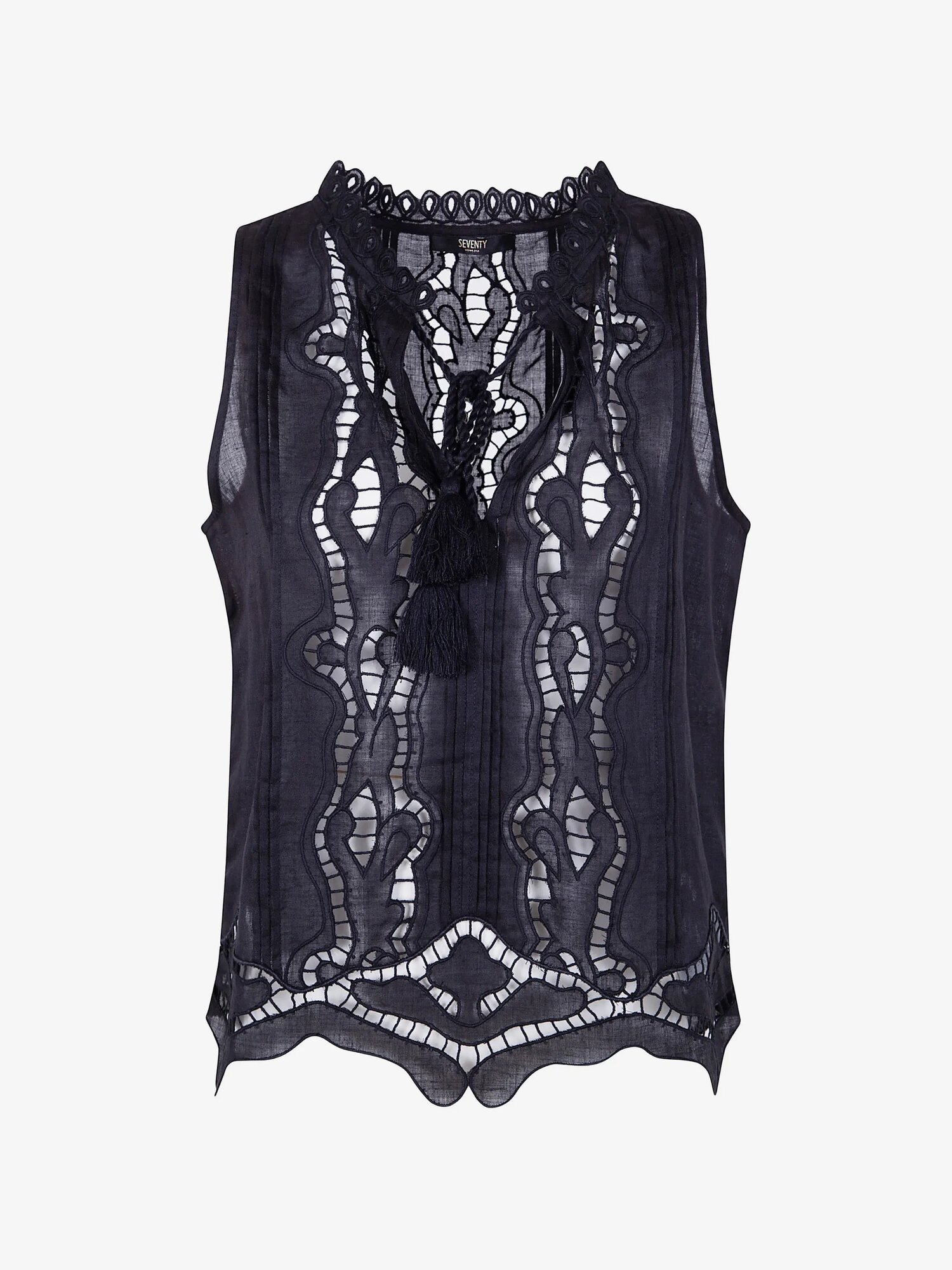Топ Openwork lace ramie top