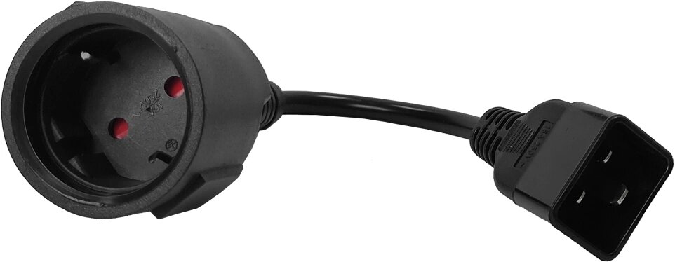 Шнур питания Lanmaster LAN-PPS/20-0.2-BK C20-Schuko проводник:3x1.5мм2 0.2м черный