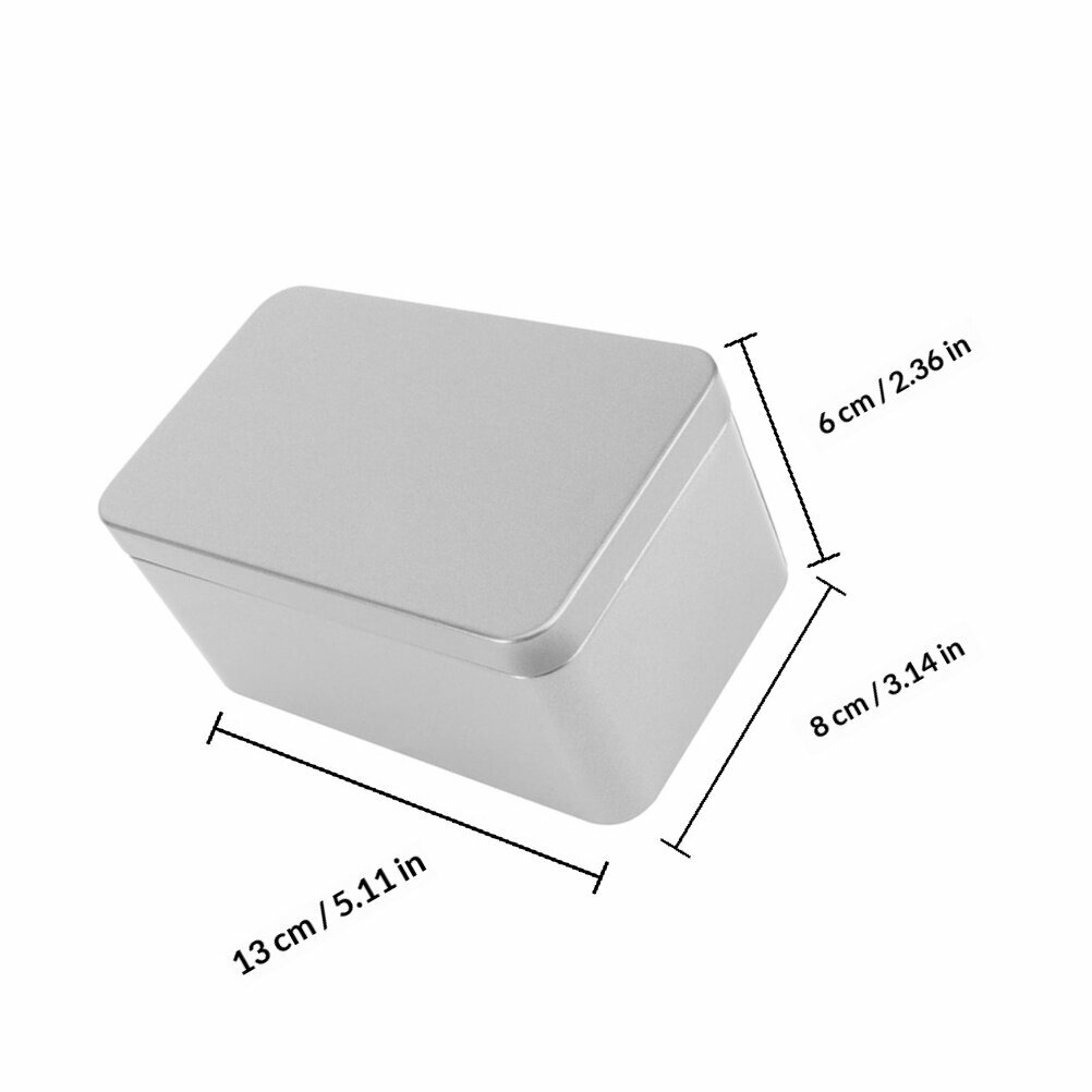 Прямоугольная Коробка Для Чая С Крышкой 2 Штуки Серебристый Цвет 13X8Cm