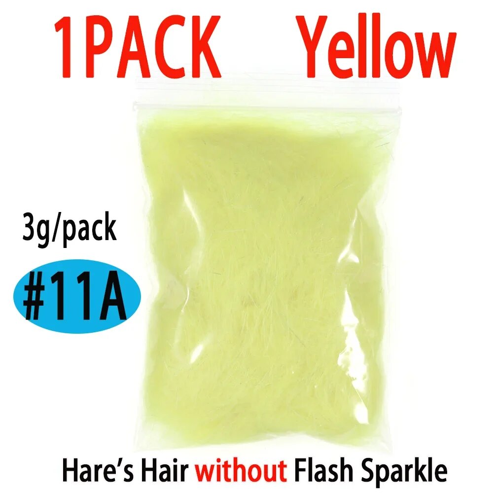 Hare's Hair Dubbing Fiber Ice Wing Flash 3г 1 Pack Yellow 11A