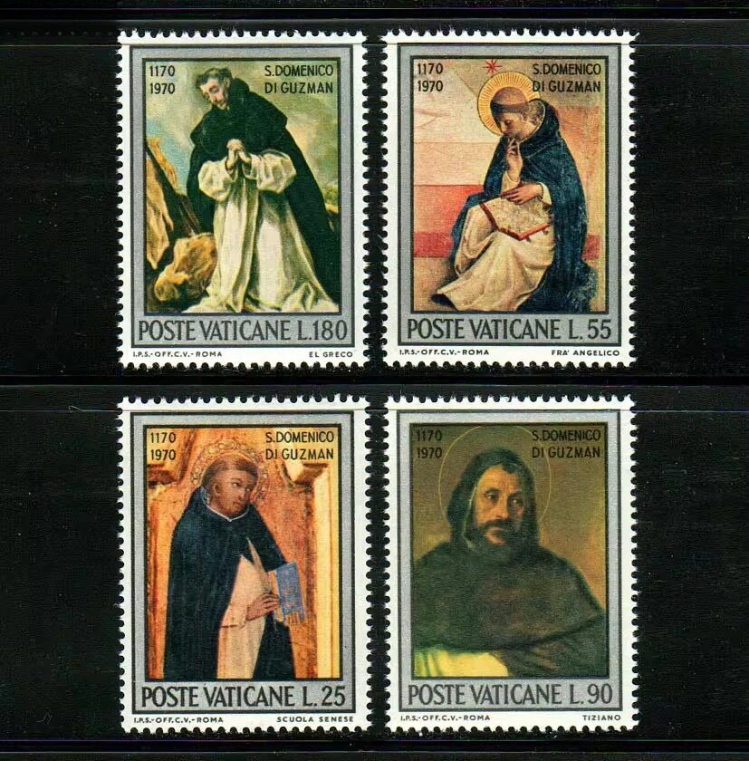 Новый почтовый штамп Ватикан 1970 картины Титянь 4 шт.