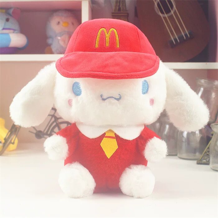 Новая плюшевая игрушка в японском стиле от Miniso: радужная кукла Cinnamoroll и маленькая белая собачка My Melody.