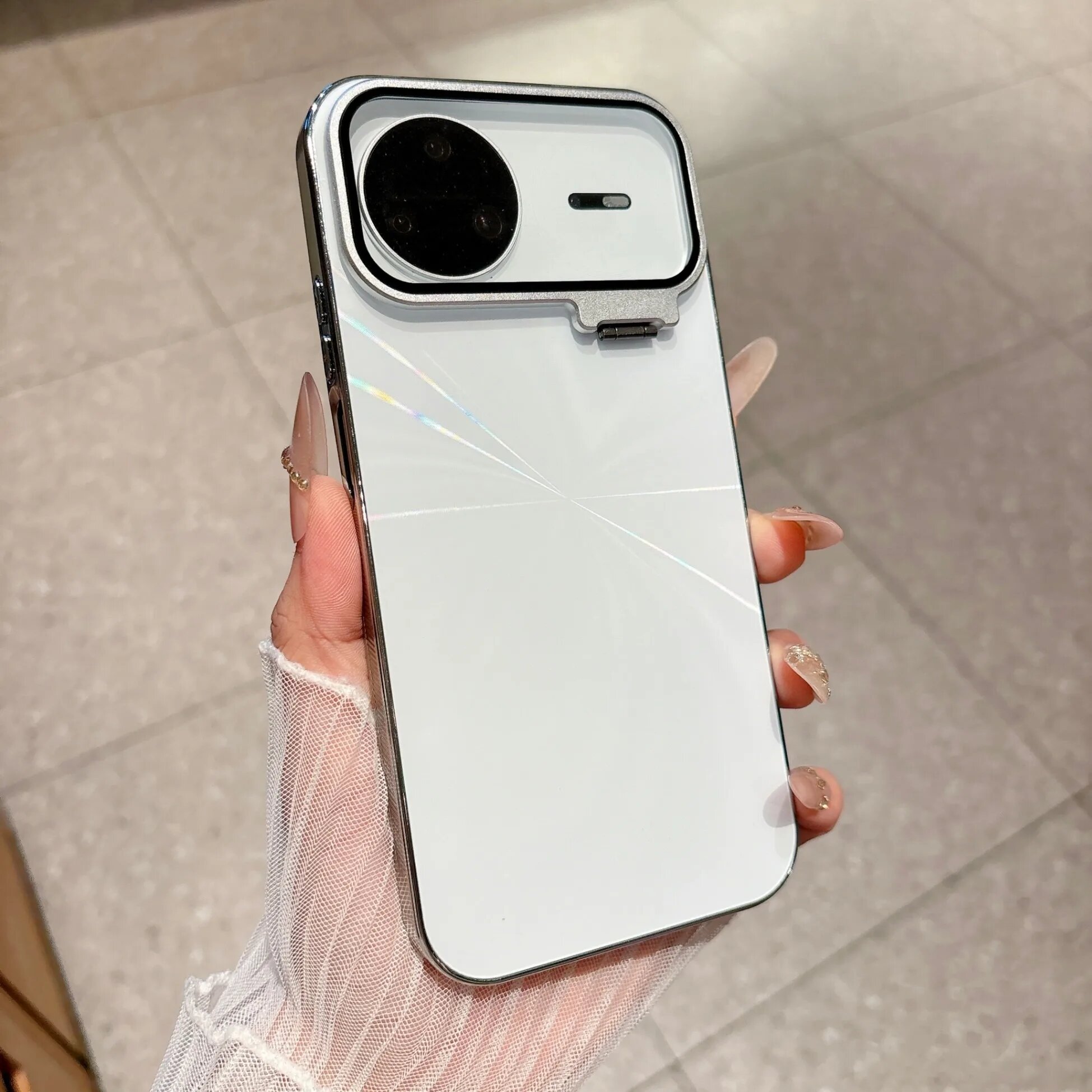 Чехол для Huawei Nova 15 Pro, держатель для стеклянных линз, красочный акриловый чехол, Белый, White