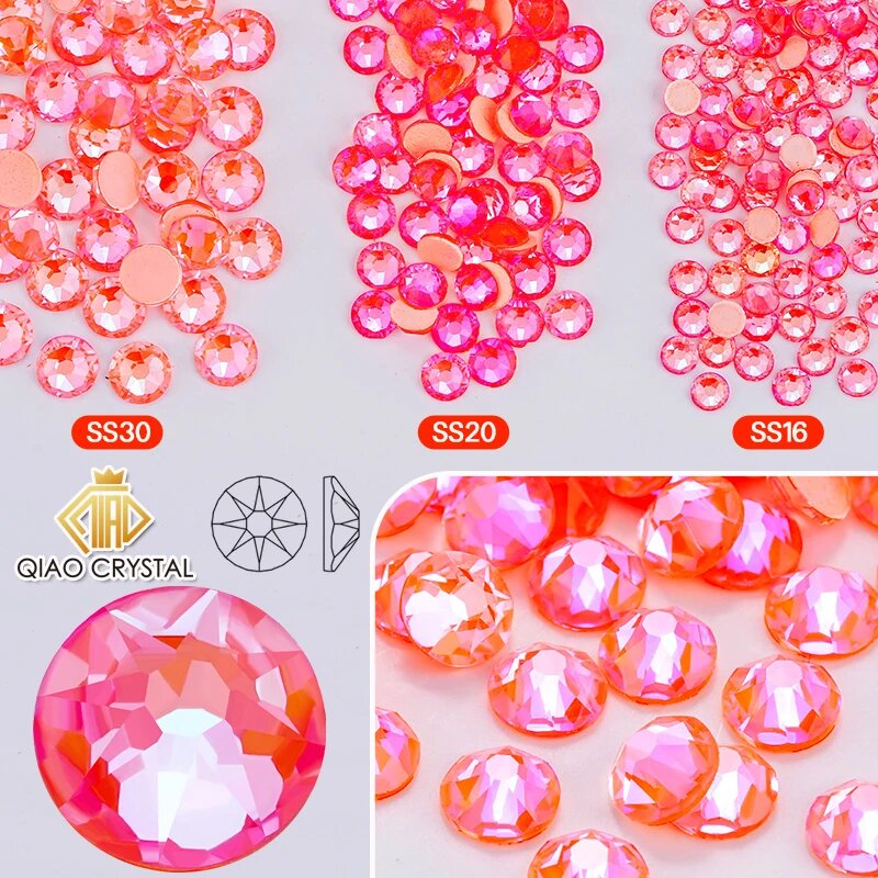 Стразы QIAO 2088 Electric Pink SS16, SS20, SS30