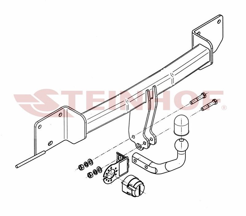 Фаркоп на BMW 3-Series седан E90, кроме 335i, 335d 03/2005-2012, универсал E91 10/2005-2013, 1-Series хетчбек 3/5 дверей E81/E87 2004-2011, 1-Series к, Steinhof. B-045