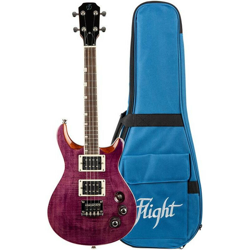 FLIGHT Vanguard Tenor TPP - электроукулеле, PRS, тенор, цвет transparent purple, чехол в комплекте